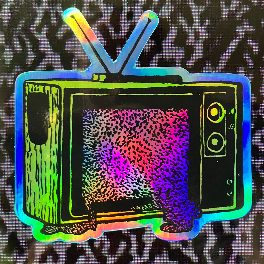 Holographic Melting Static TV Sticker - Etsy