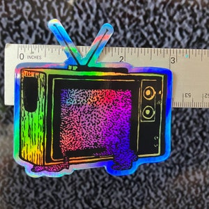 Holographic Melting Static TV Sticker - Etsy