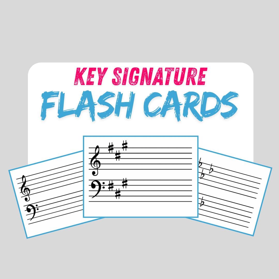 Key Signature Flash Cards Printable | Sharps Flats Music Study | Piano ...