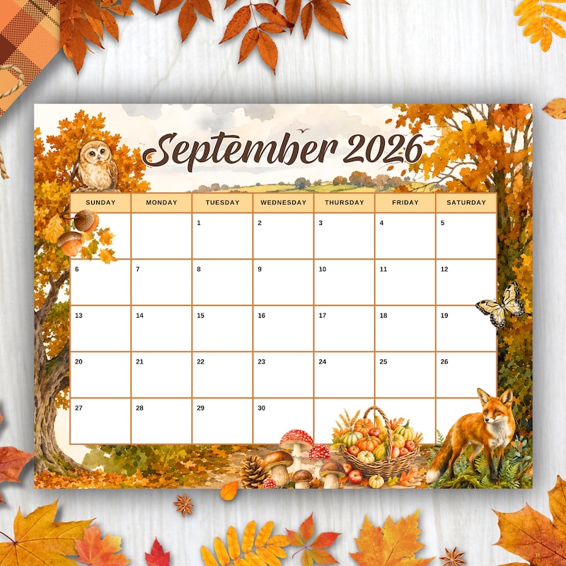 Printable Owl Calendar - Etsy