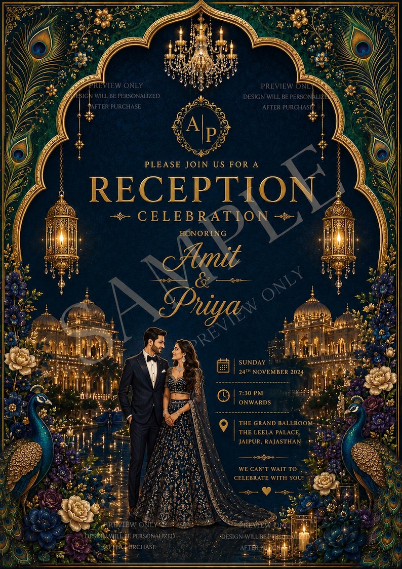 Royal Peacock Wedding Invitation Bundle | Luxury Indian Wedding Video ...