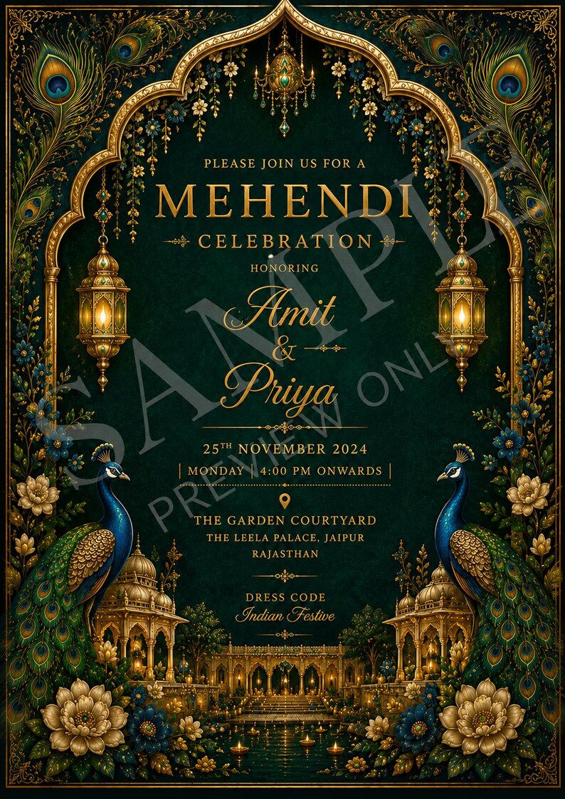 Royal Peacock Wedding Invitation Bundle | Luxury Indian Wedding Video ...