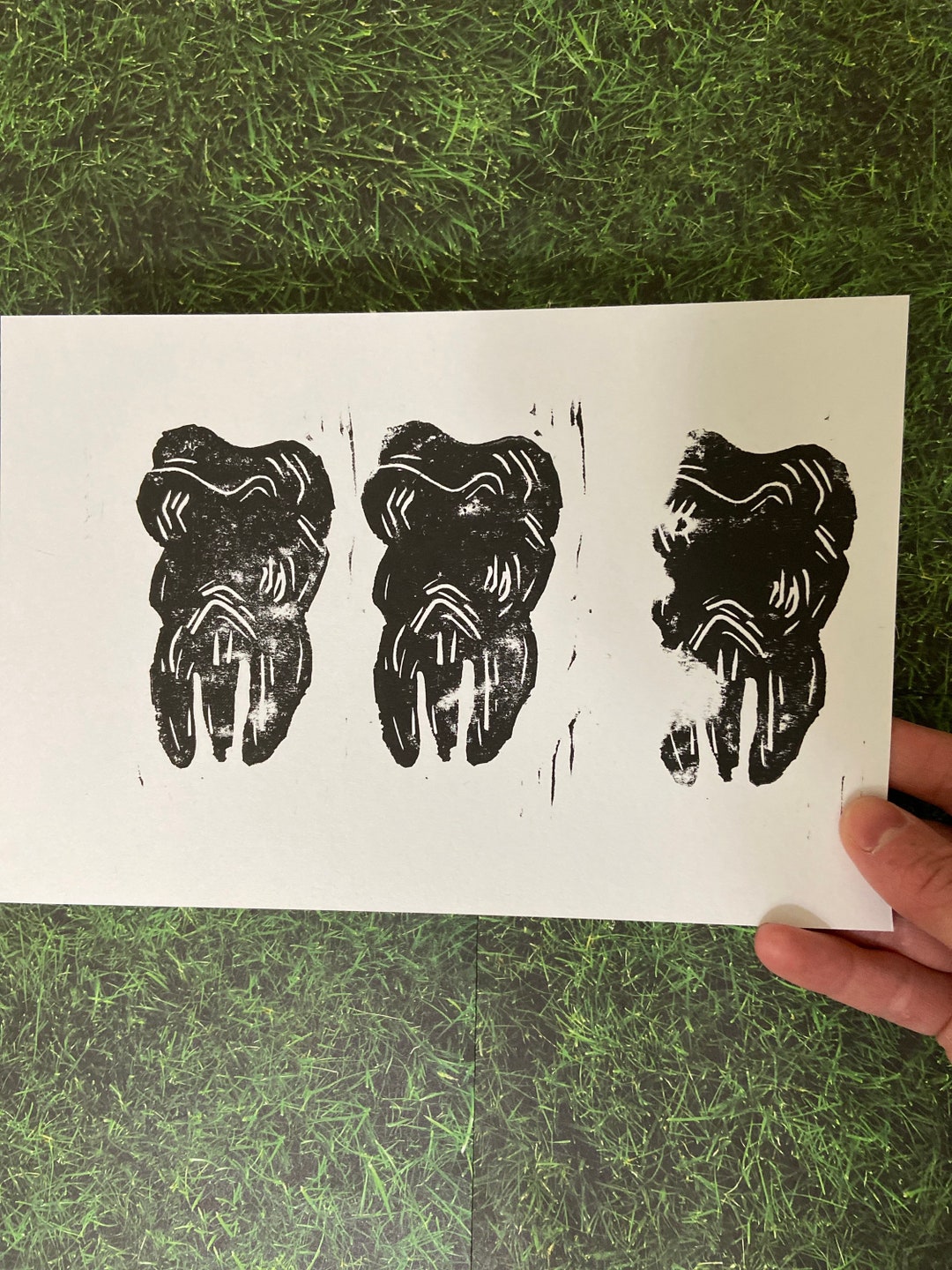 Teeth Lino Block Print - Etsy