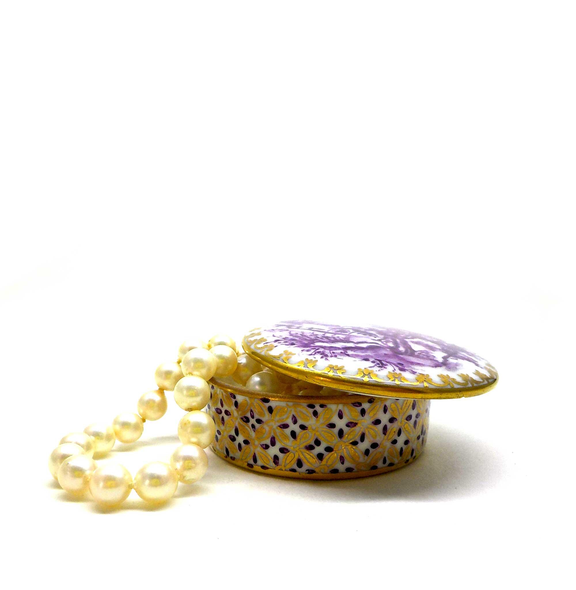 Collectable Vintage Limoge Trinket Box. Gold and Purple Limoges ...