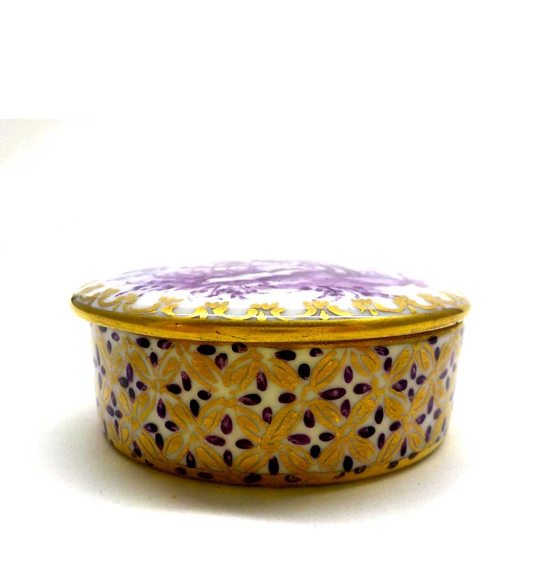 Collectable Vintage Limoge Trinket Box. Gold and Purple Limoges ...