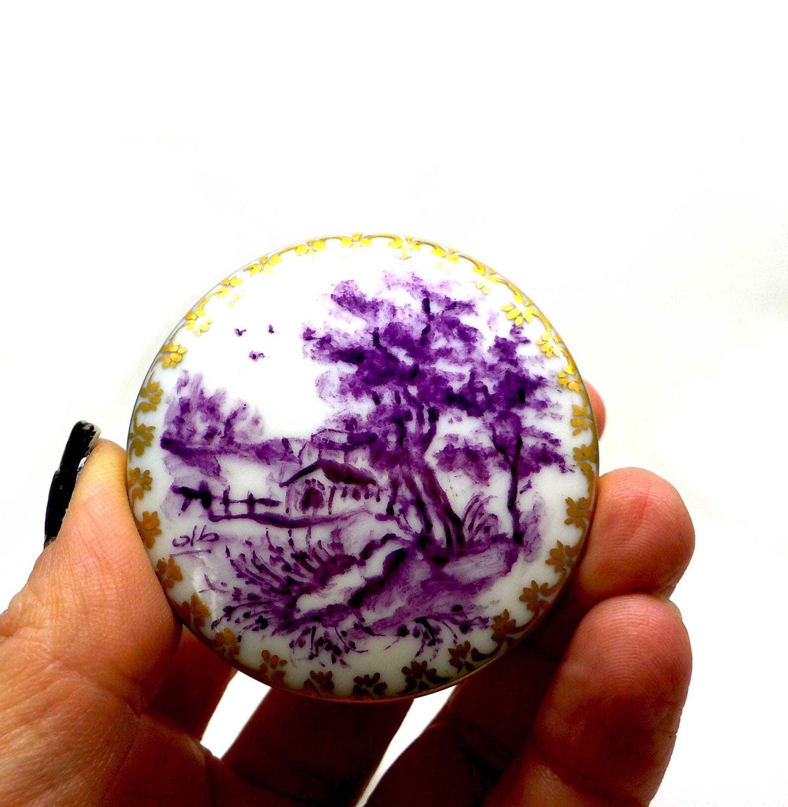 Collectable Vintage Limoge Trinket Box. Gold and Purple Limoges ...