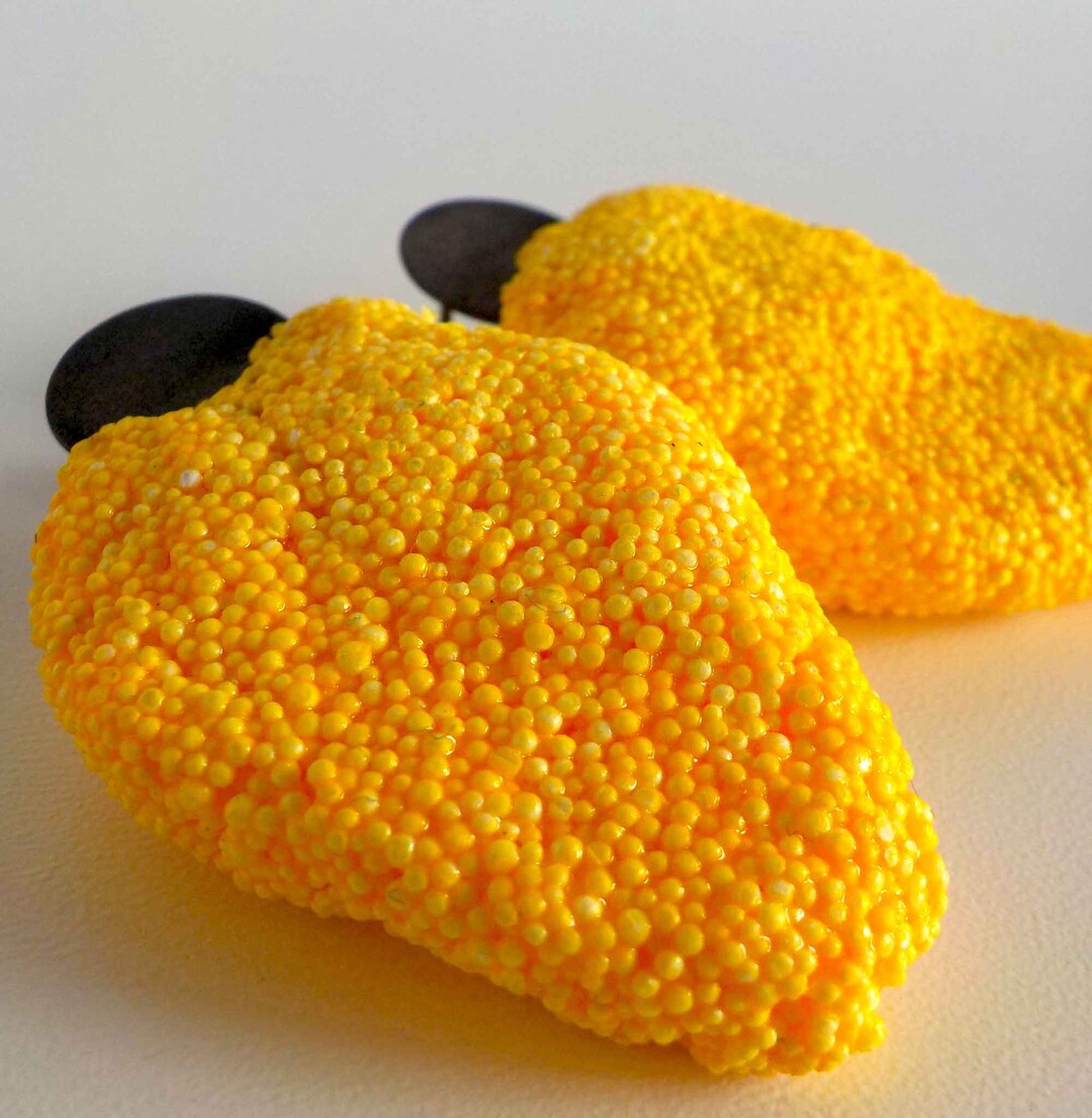 Unique Yellow Funky Earrings. Artistic Jewelry. Extralight Foam and ...