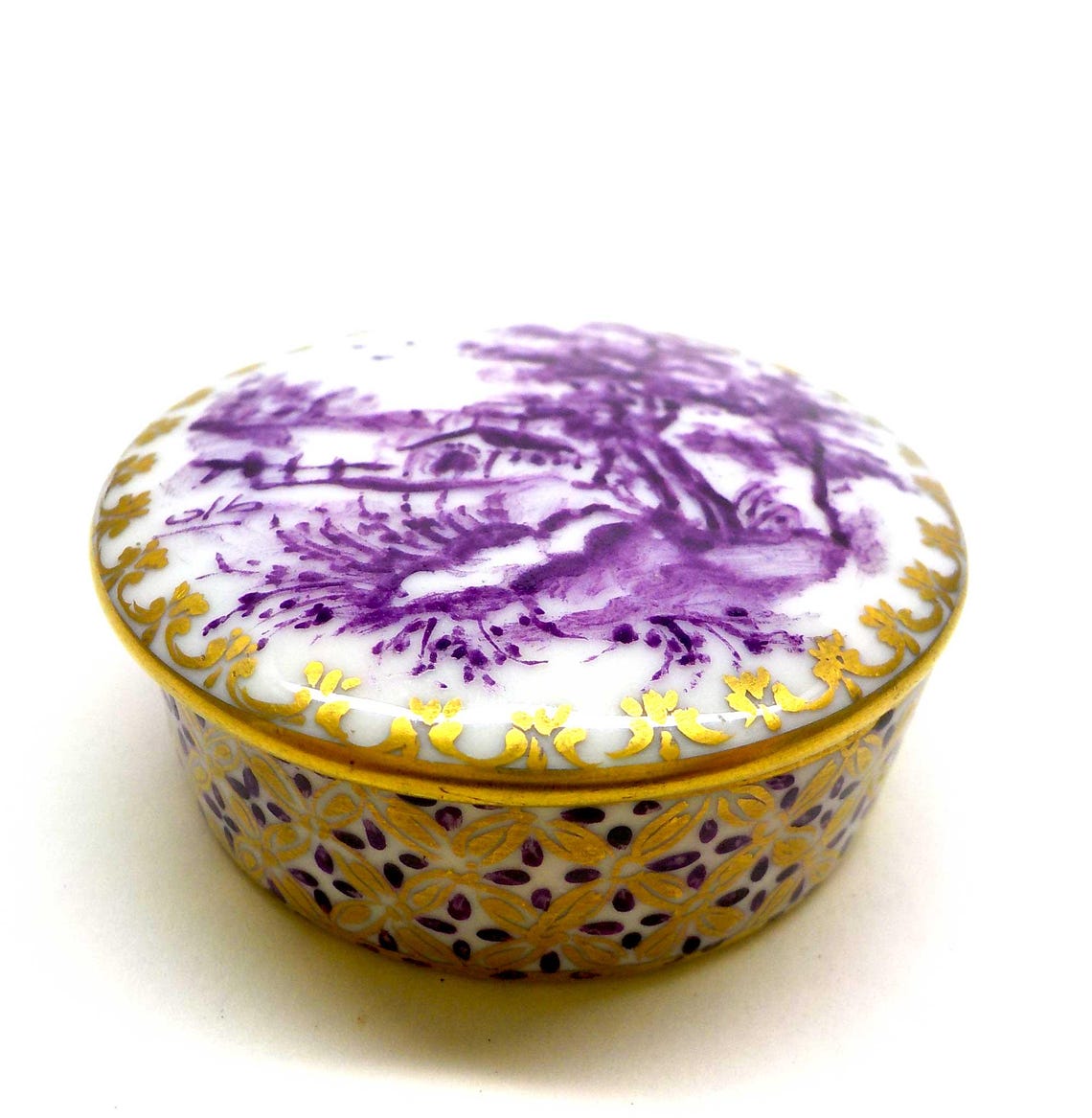 Collectable Vintage Limoge Trinket Box. Gold and Purple Limoges ...