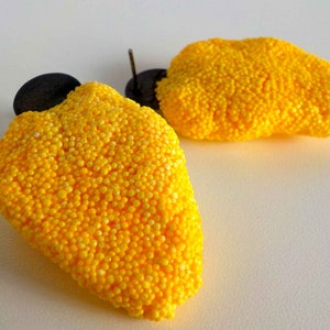 Unique Yellow Funky Earrings. Artistic Jewelry. Extralight Foam and ...