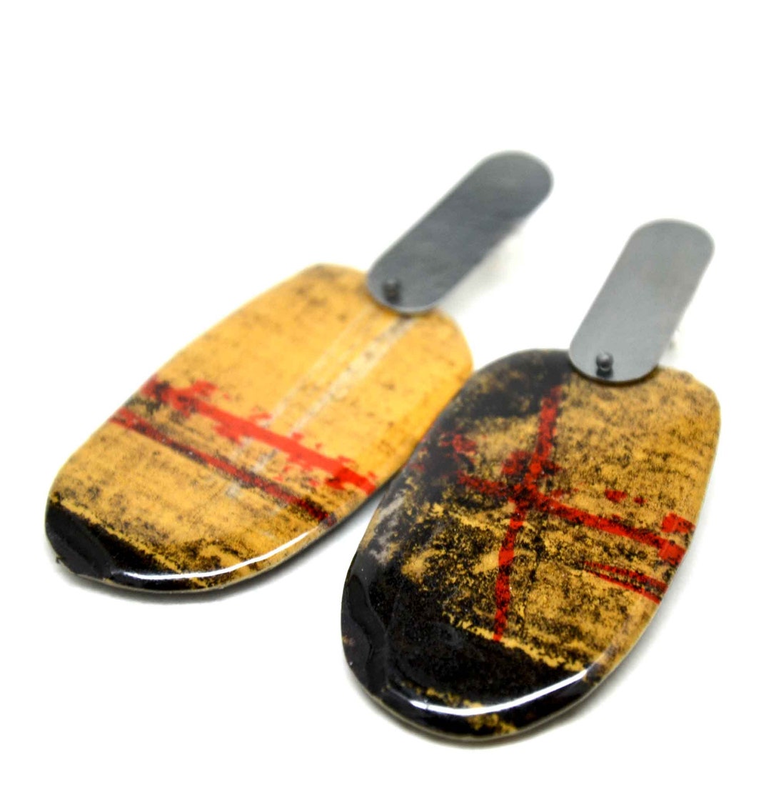 Bold Paper Earrings. Unique Engravings and Silver Artsy Earrings. E748 ...