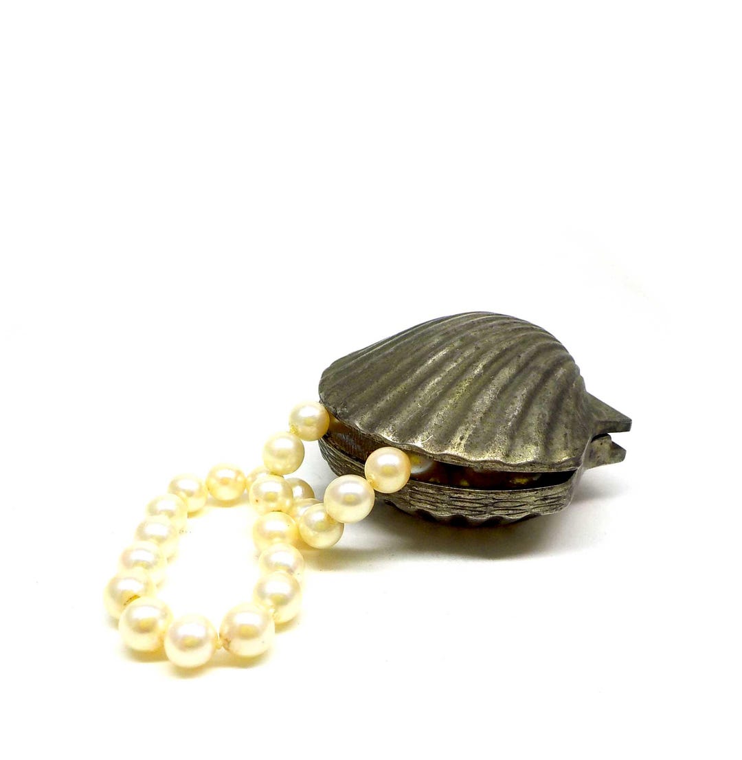 Vintage 1980s Metal Shell Jewelry Box. Shell Trinket Box .JB20 - Etsy