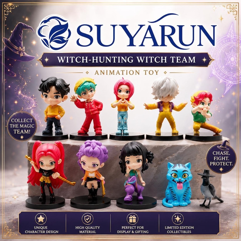 Full Witch Hunting Team Set Anime Characters | Chibi Action Collectible ...
