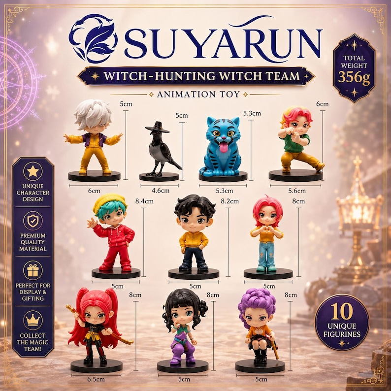 Full Witch Hunting Team Set Anime Characters | Chibi Action Collectible ...