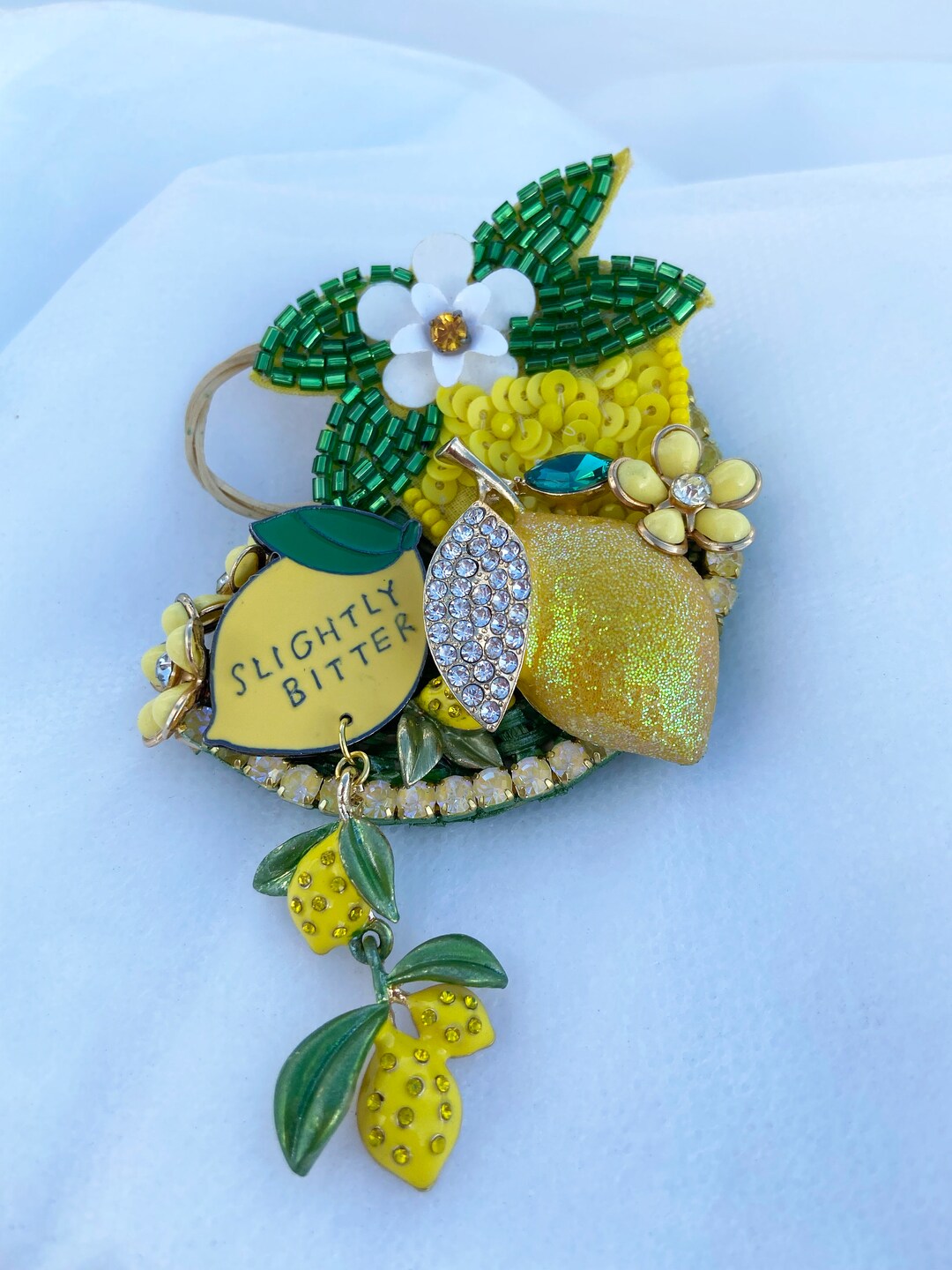 Stylish Assemblage Lemon Theme Purse / Keychain FOB, Slightly Bitter ...