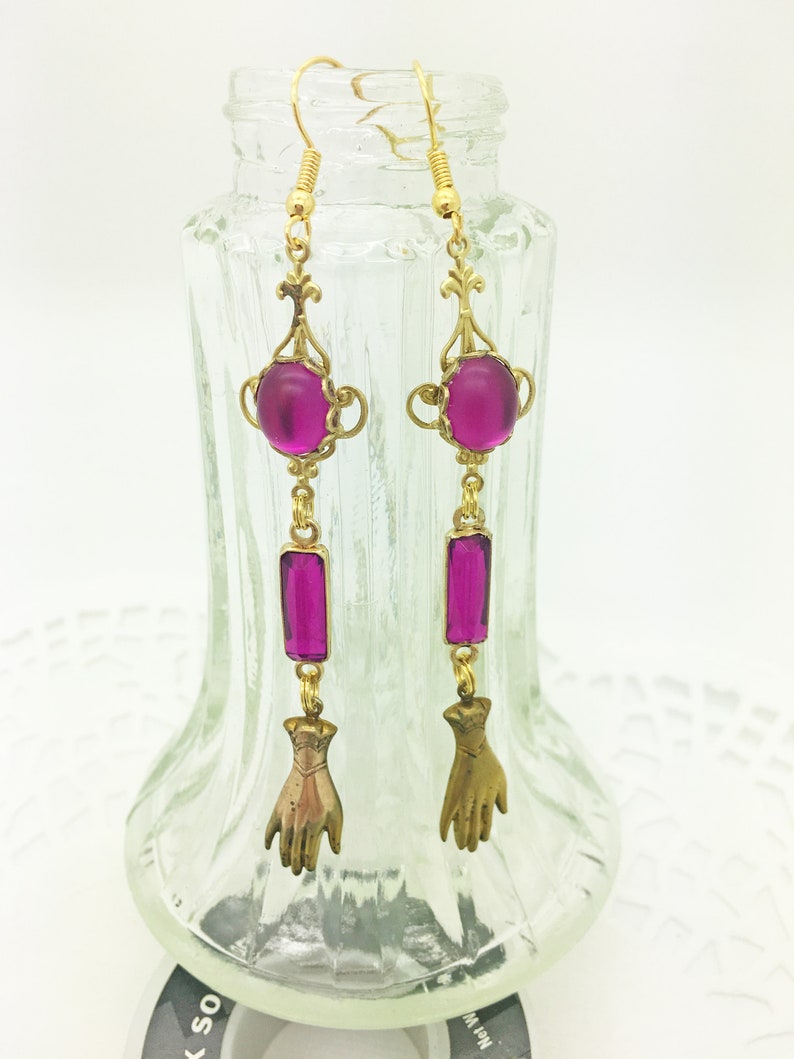 Beautiful Magenta / Fuchsia Hand Made Dangle Earrings - Etsy