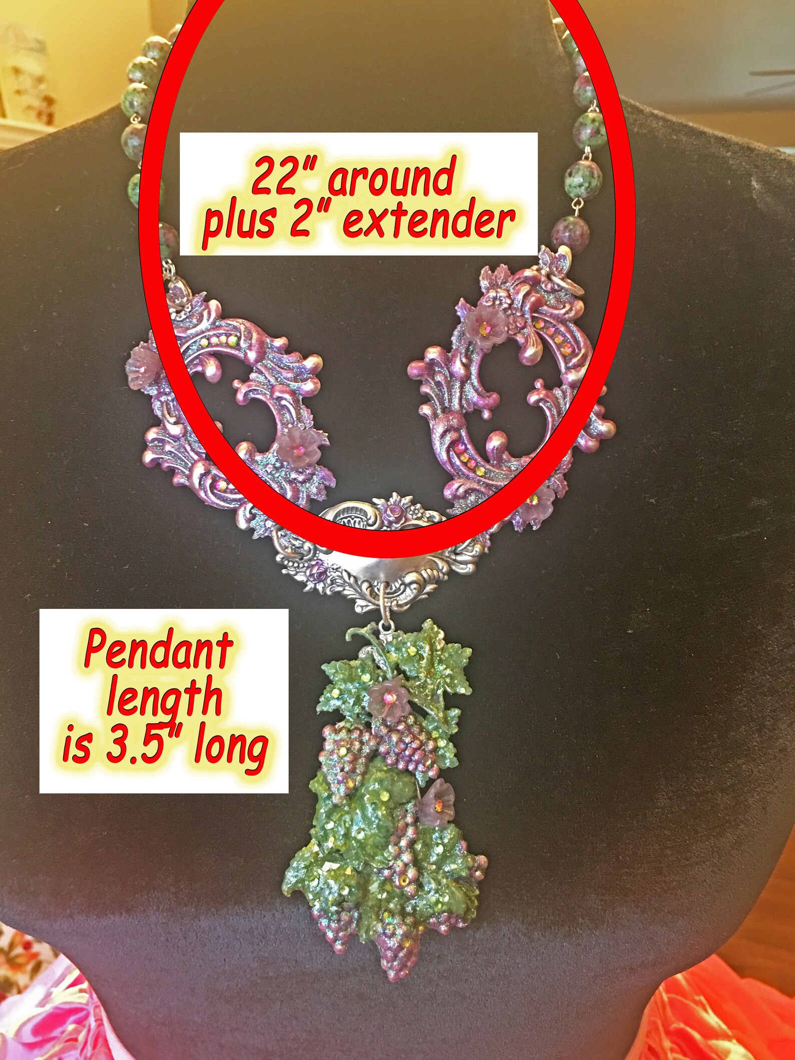 Romantic Grape Assemblage Statement Necklace & Earrings Set | Etsy