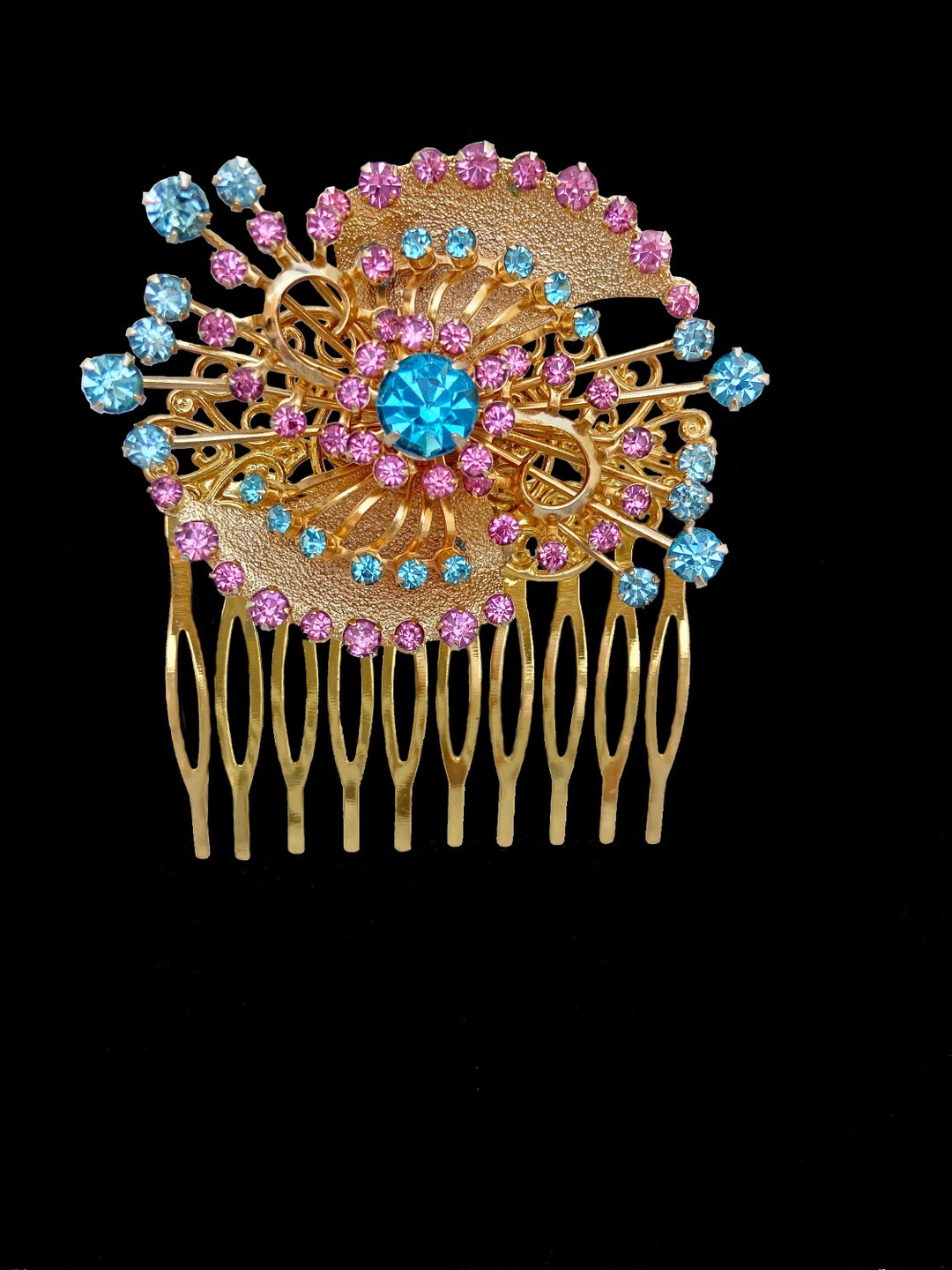 Atomic Vintage One of a Kind Hair Comb, Upcycled Vintage Brooch, Hair ...