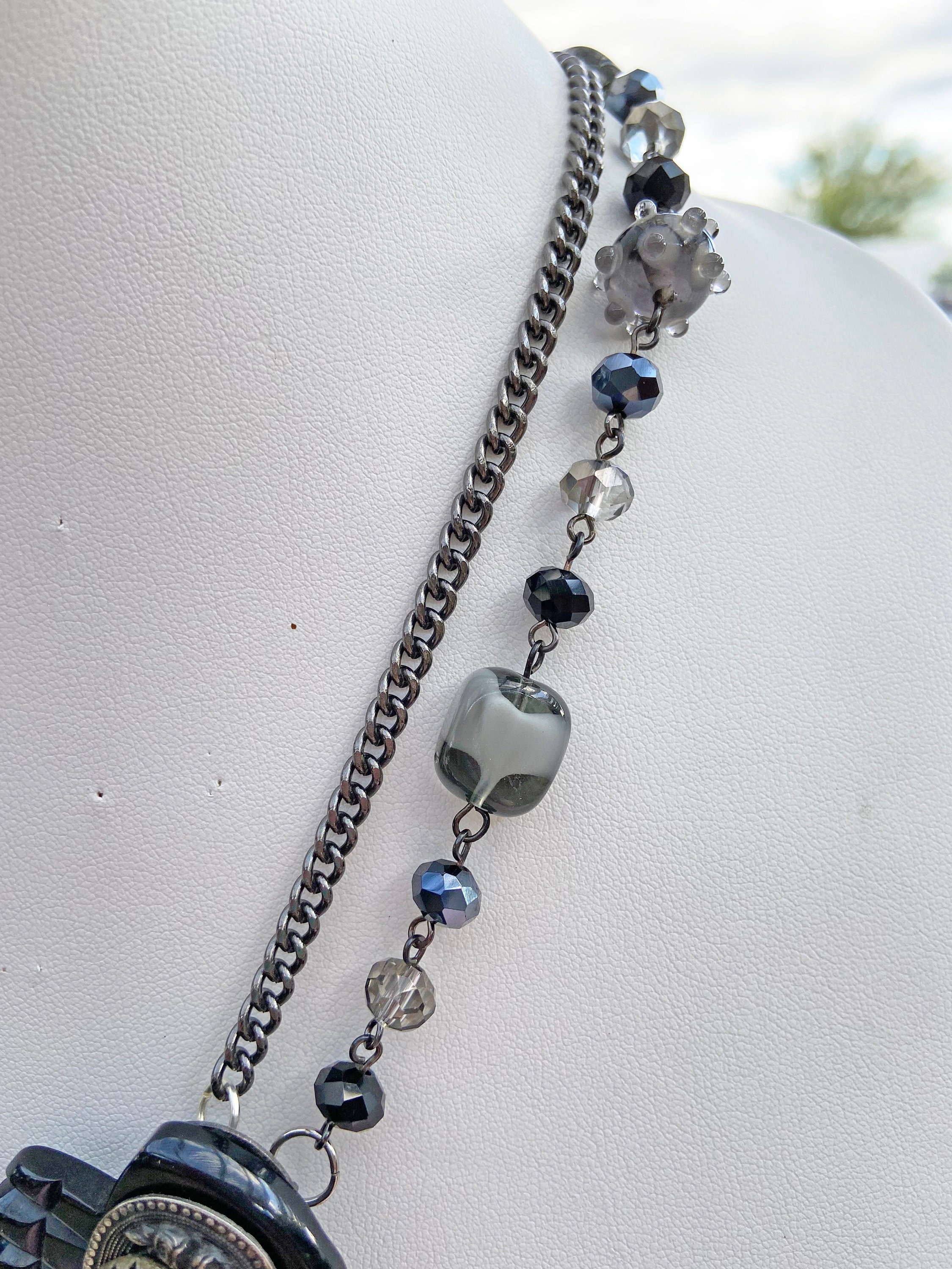 Monocles & Cloak Hooks Assemblage Necklace From Vintage Components ...