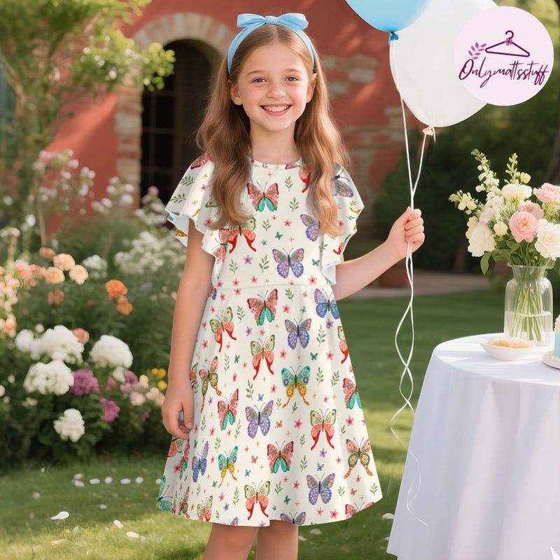 Butterflies Print Dress - Etsy