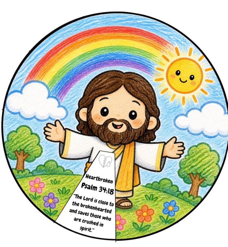 My Emotions With God Activity | Kids Bible Coloring Wheel (digital ...