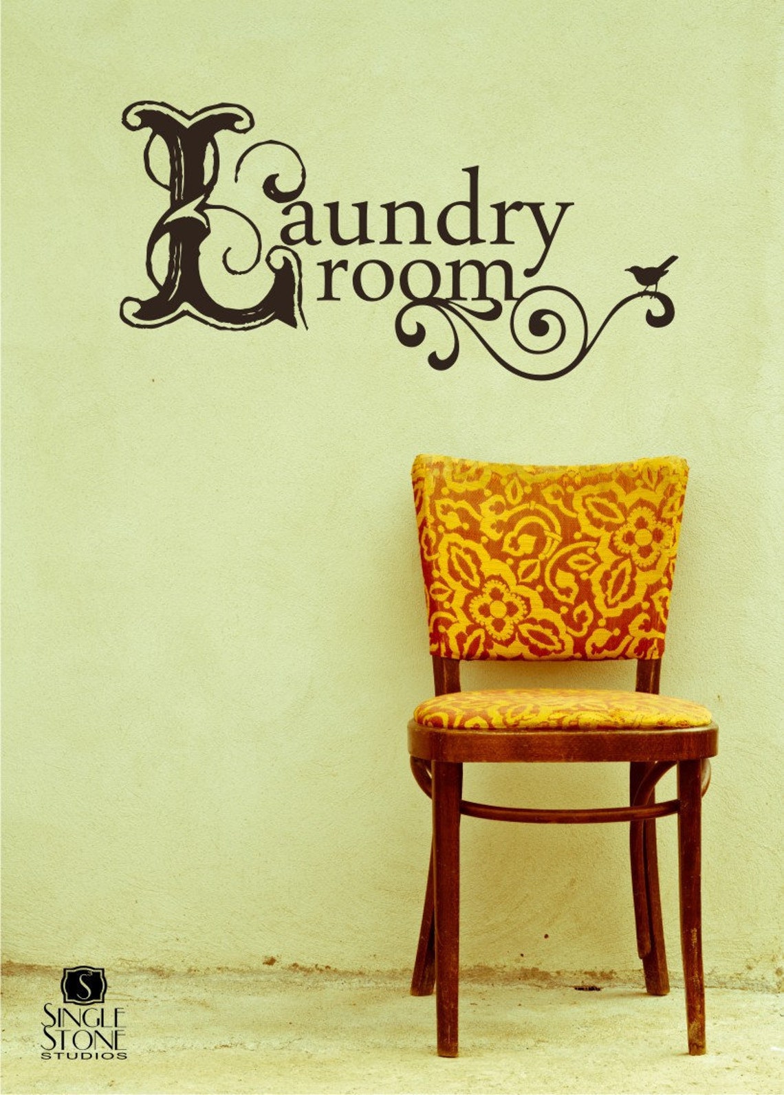 Laundry Room Wall Decal Vintage Style Vinyl Text Wall Words - Etsy
