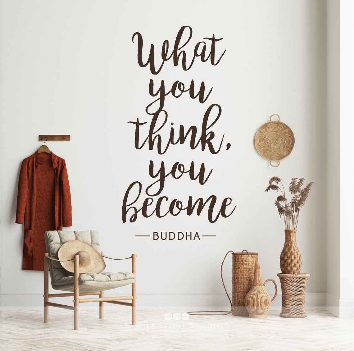 What You Think You Become Buddha Quote Vinyl Wall Decal - Etsy