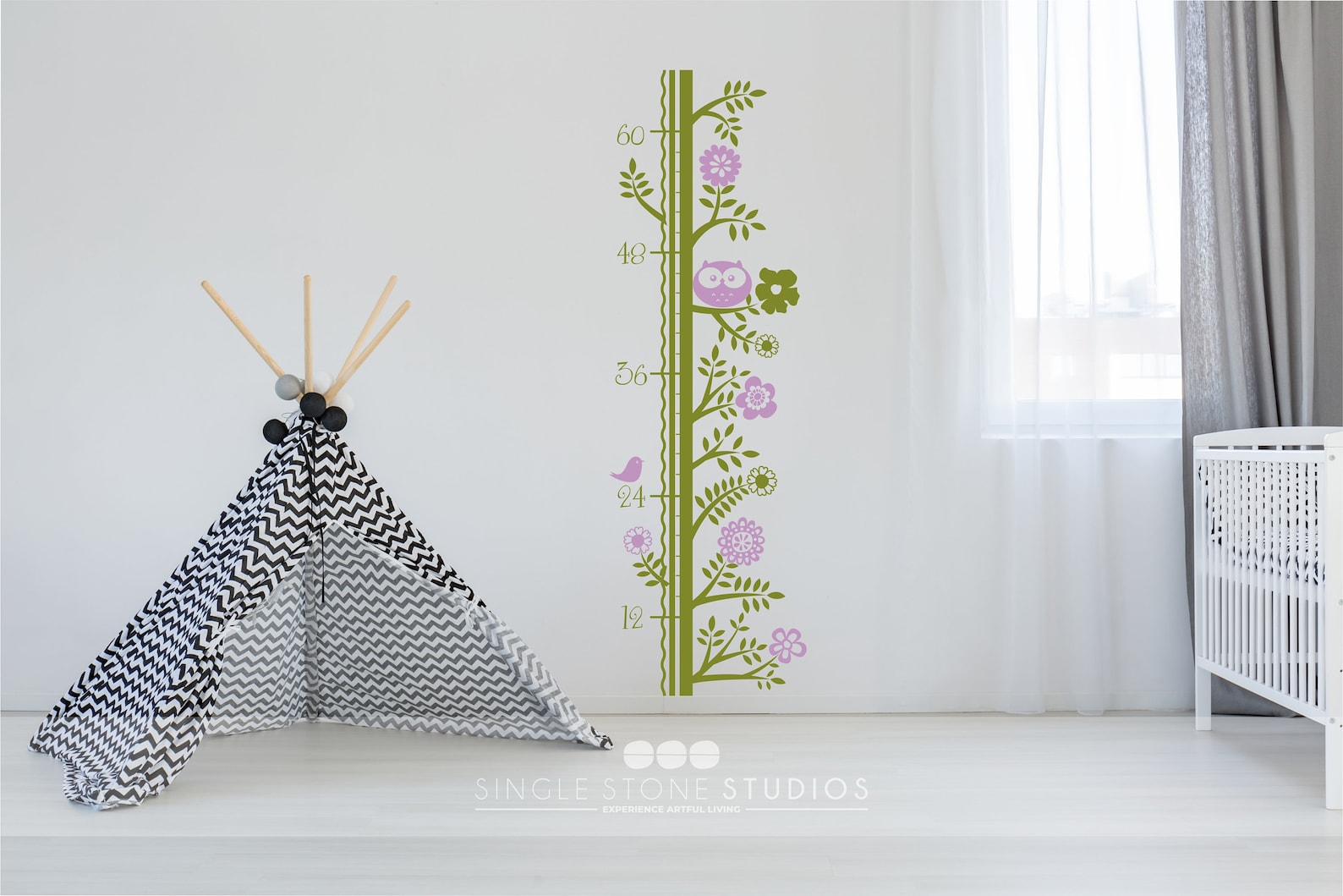 Nursery Growth Chart Wall Decal Woodland Animals Vinyl Wall - Etsy