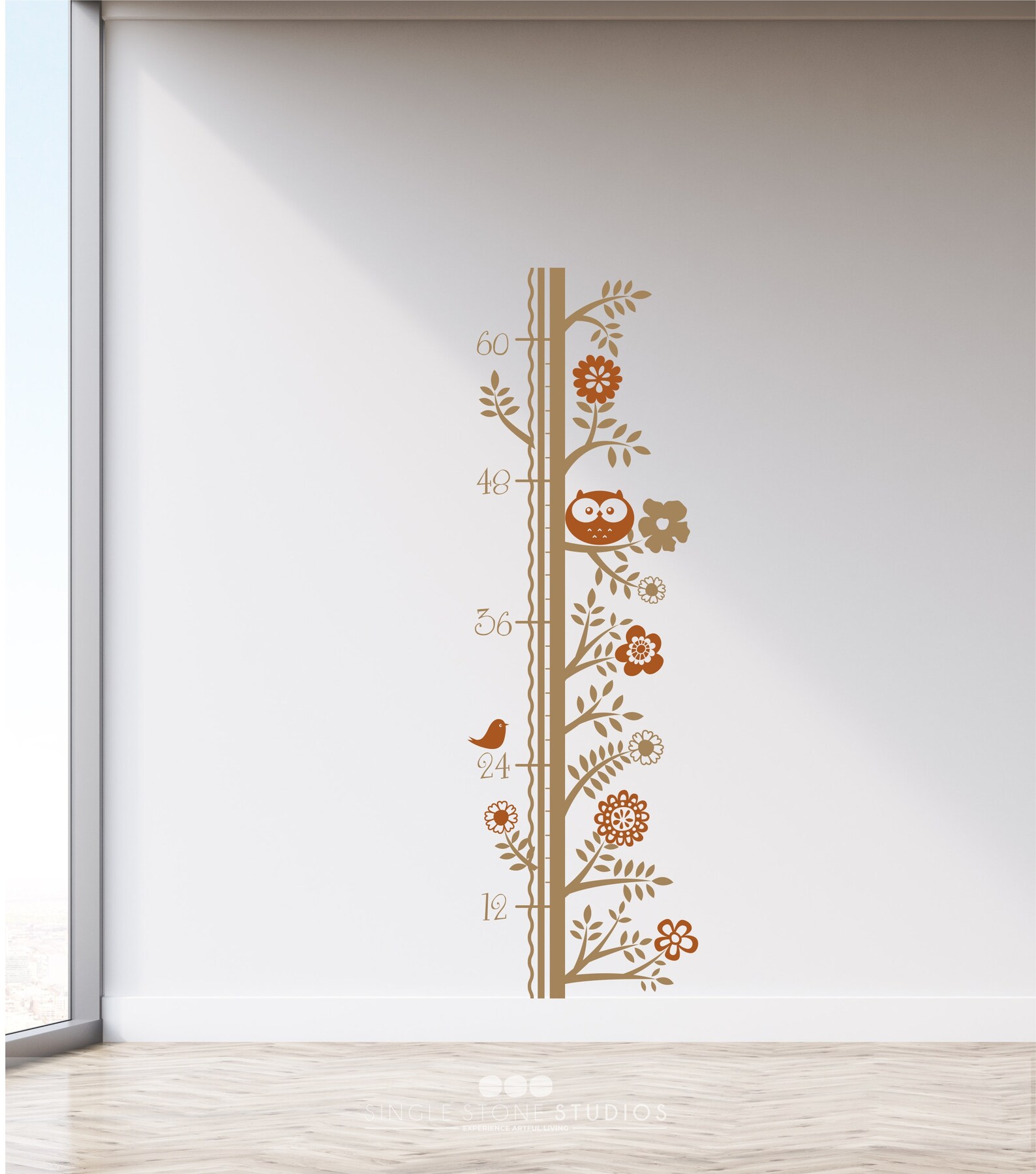 Nursery Growth Chart Wall Decal Woodland Animals Vinyl Wall - Etsy