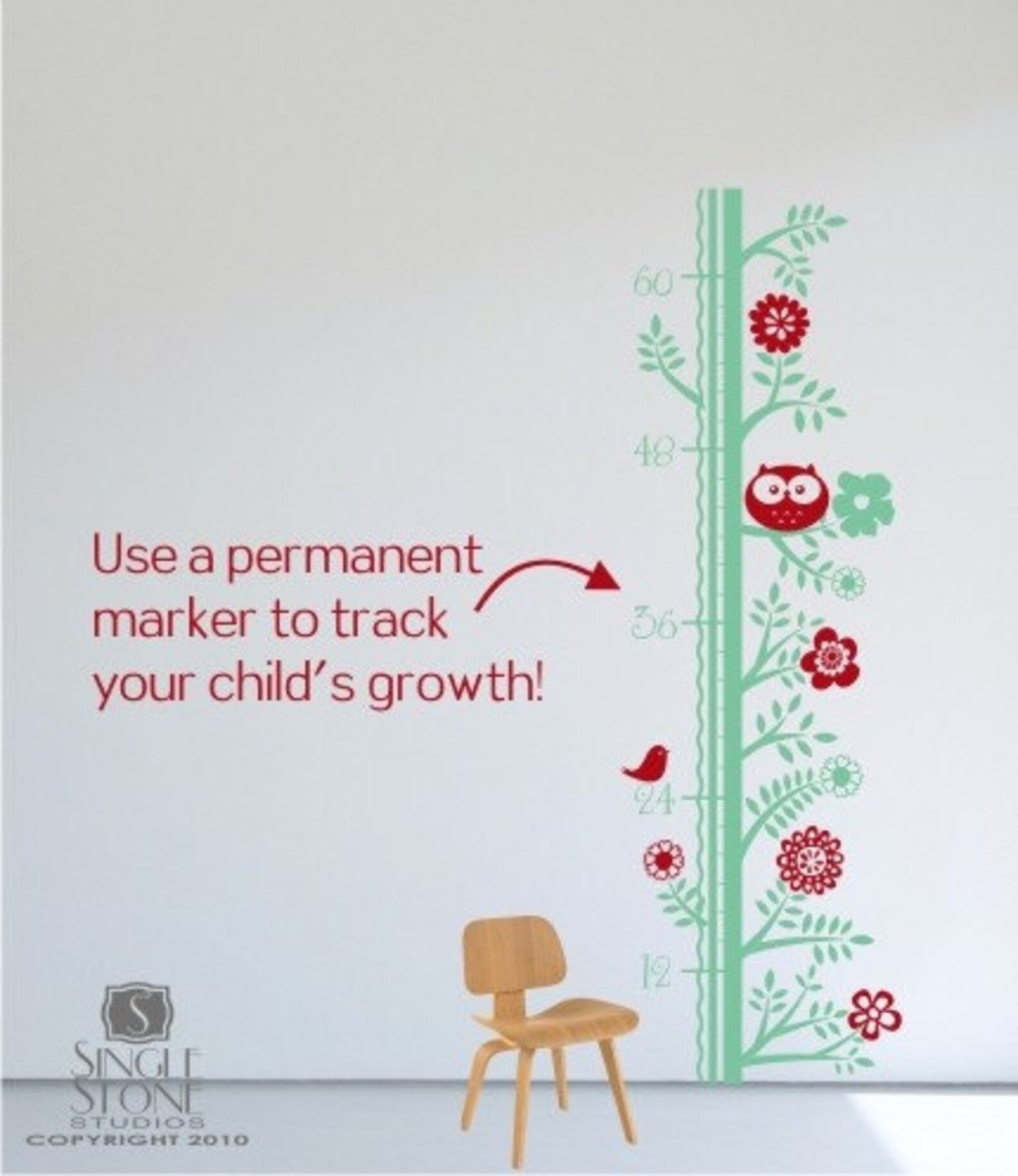 Nursery Growth Chart Wall Decal Woodland Animals Vinyl Wall | Etsy