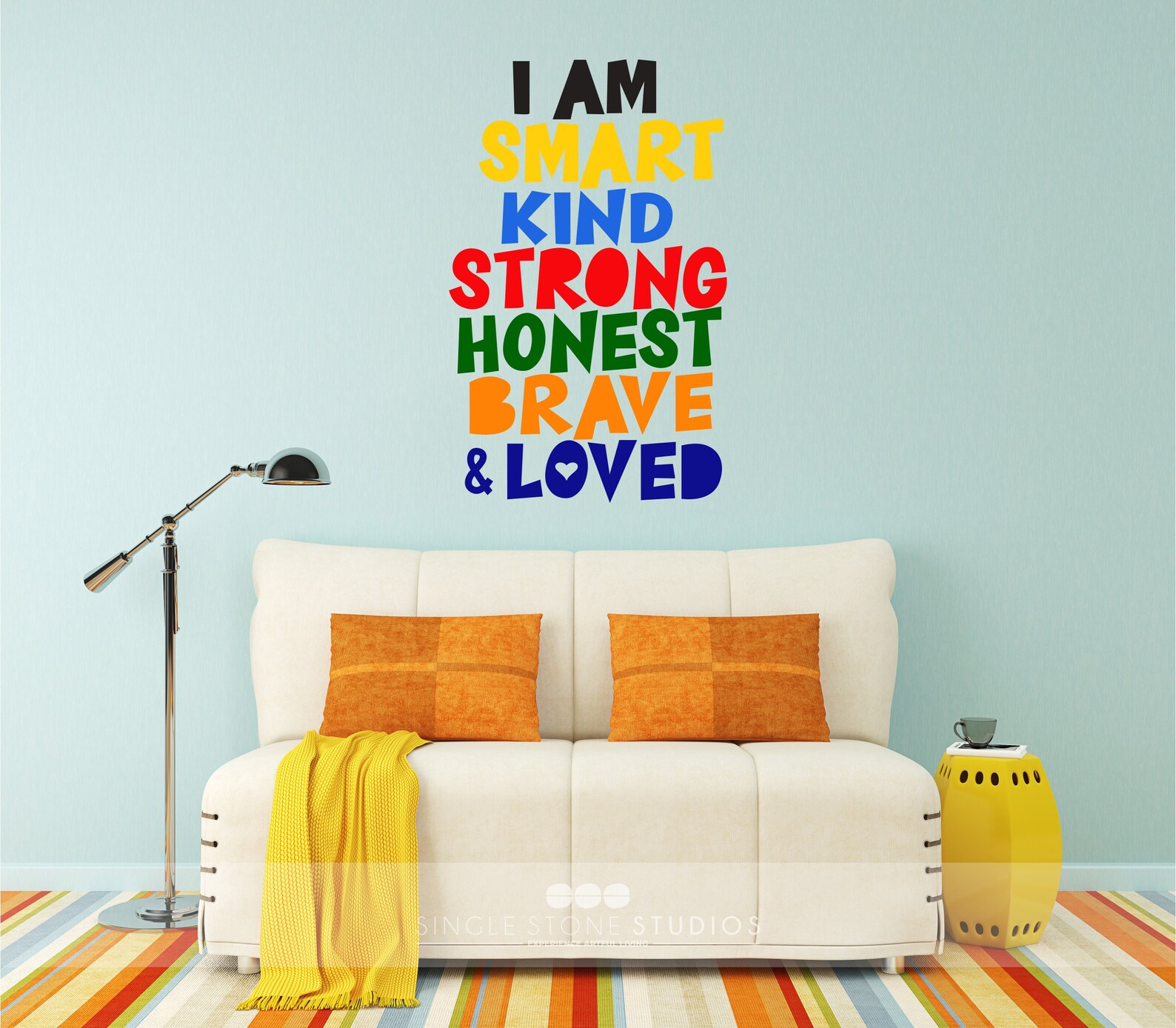 I Am Smart Kind Strong Honest Brave and Loved Quote Wall Decal - Vinyl ...