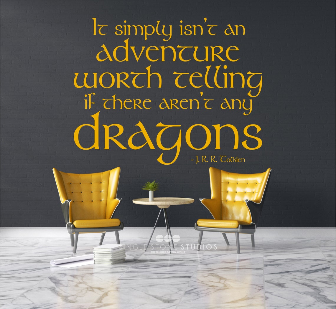 Lord of the Rings Dragons Wall Decal Quote Vinyl Text Art - Etsy