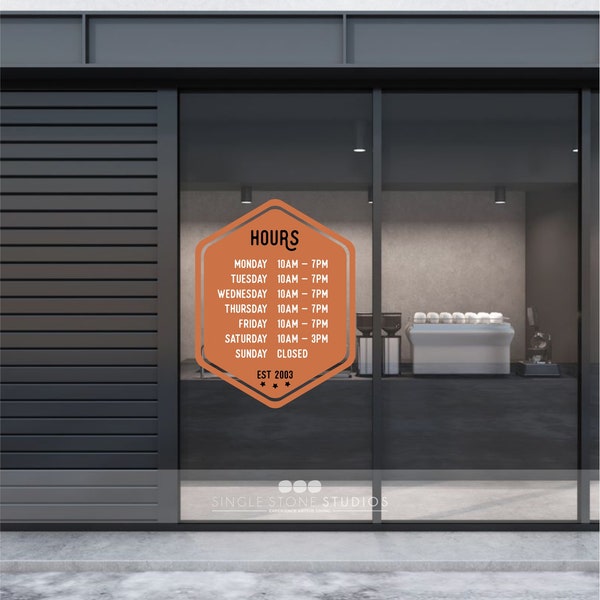 Store Hours Decal - Etsy