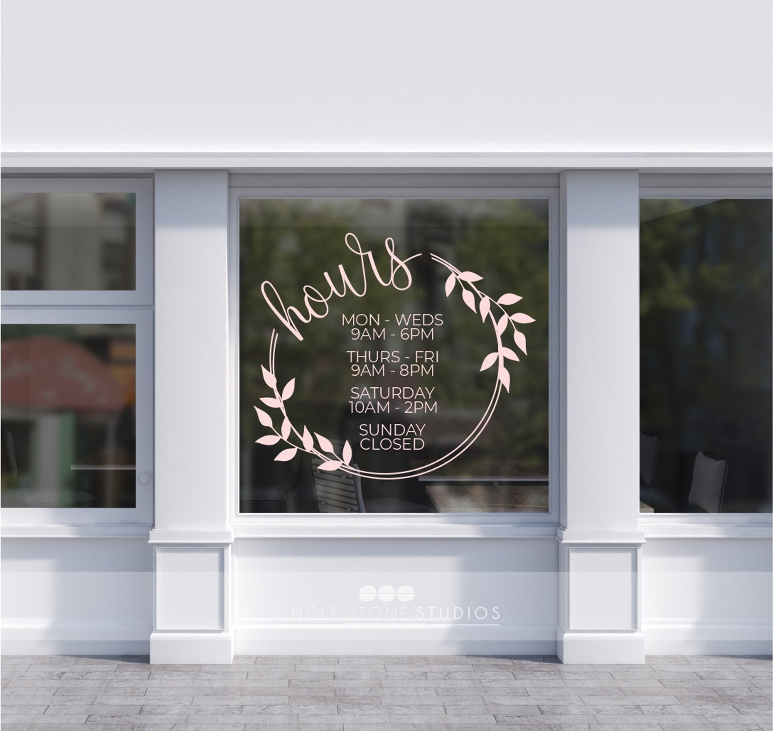 Customized Storefront Hours Floral Decal Custom Store Hours - Etsy