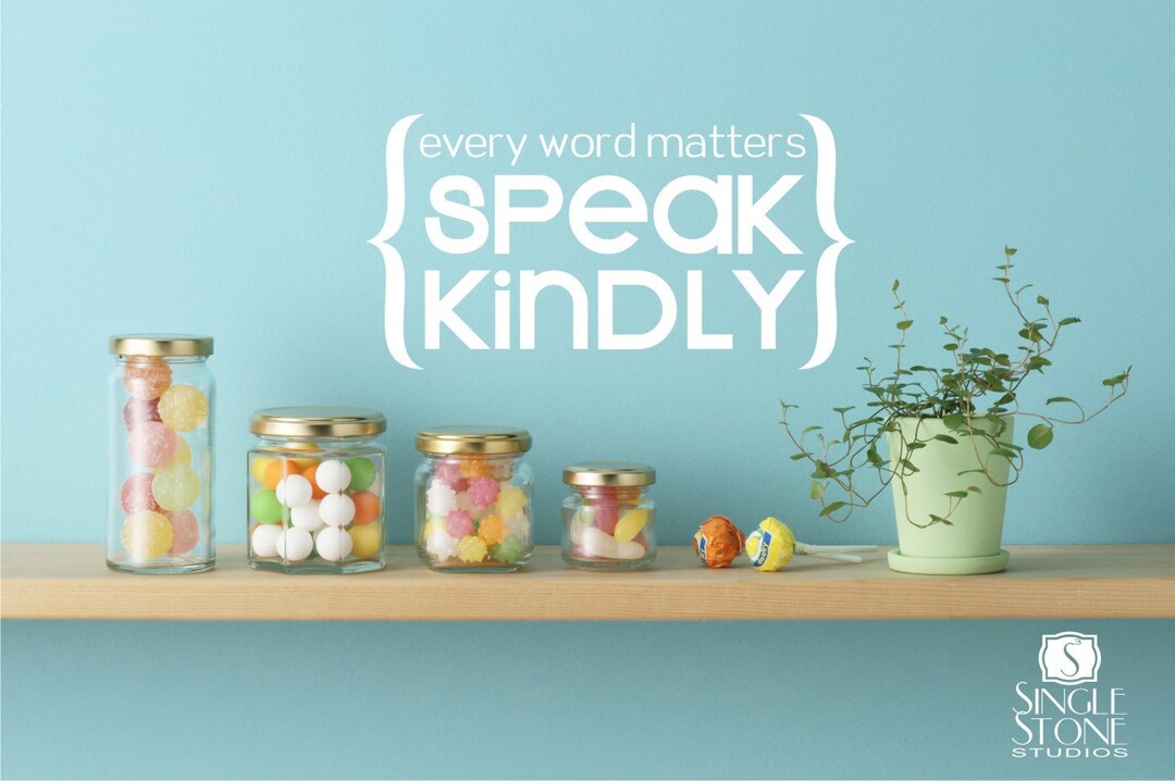 Wall Decals Quote Speak Kindly - Vinyl Sticker Art Custom Home Decor - Etsy