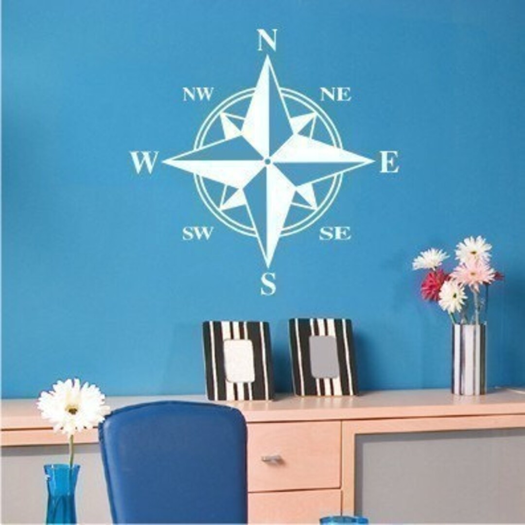 Compass Wall Decal Vinyl Sticker Wall Art Custom Home Decor - Etsy