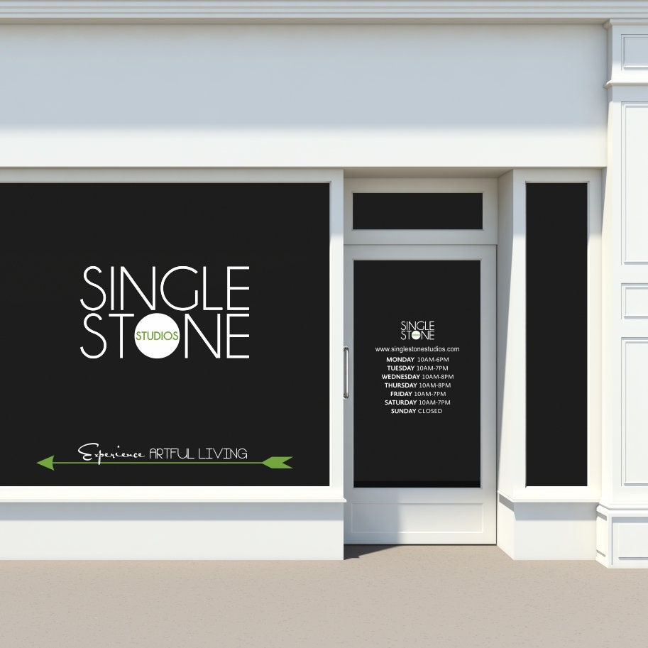 Custom Storefront Window Decals Business Logos Store Hours | Etsy