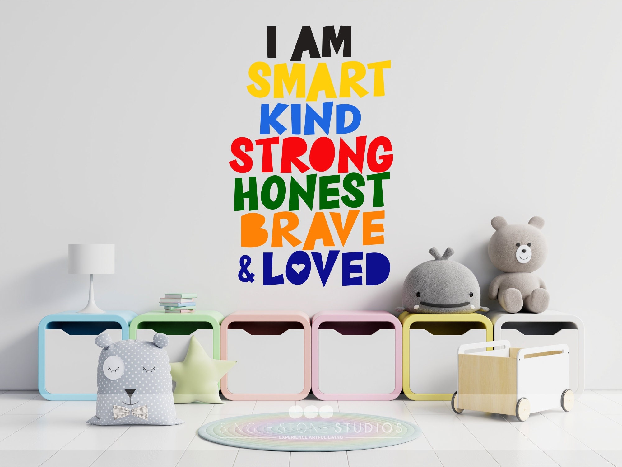 I Am Smart Kind Strong Honest Brave and Loved Quote Wall Decal - Vinyl ...