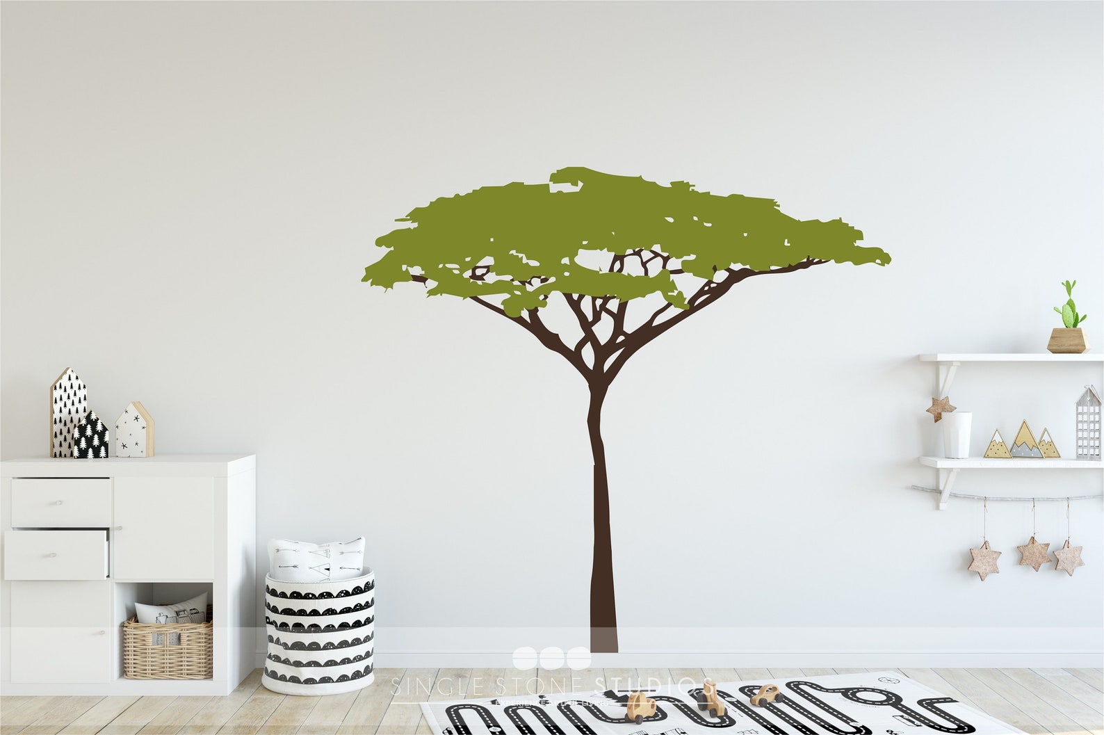 Nursery Jungle Safari Acacia Tree Wall Decal Wall Mural - Etsy