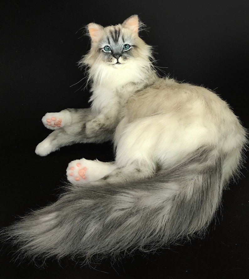 Custom Realistic Birman Cat Plush | Life Size Poseable Stuffed Animal ...