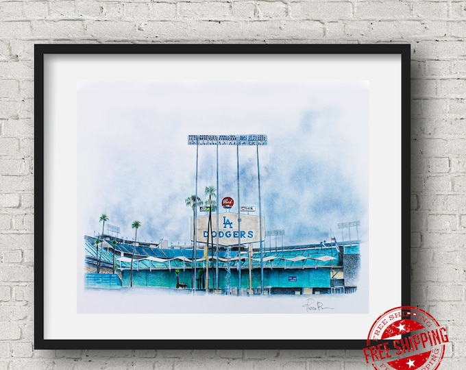 Dodger Stadium Wall Art, LA Dodgers Wall Art Dodgers Gift, Dodgers ...