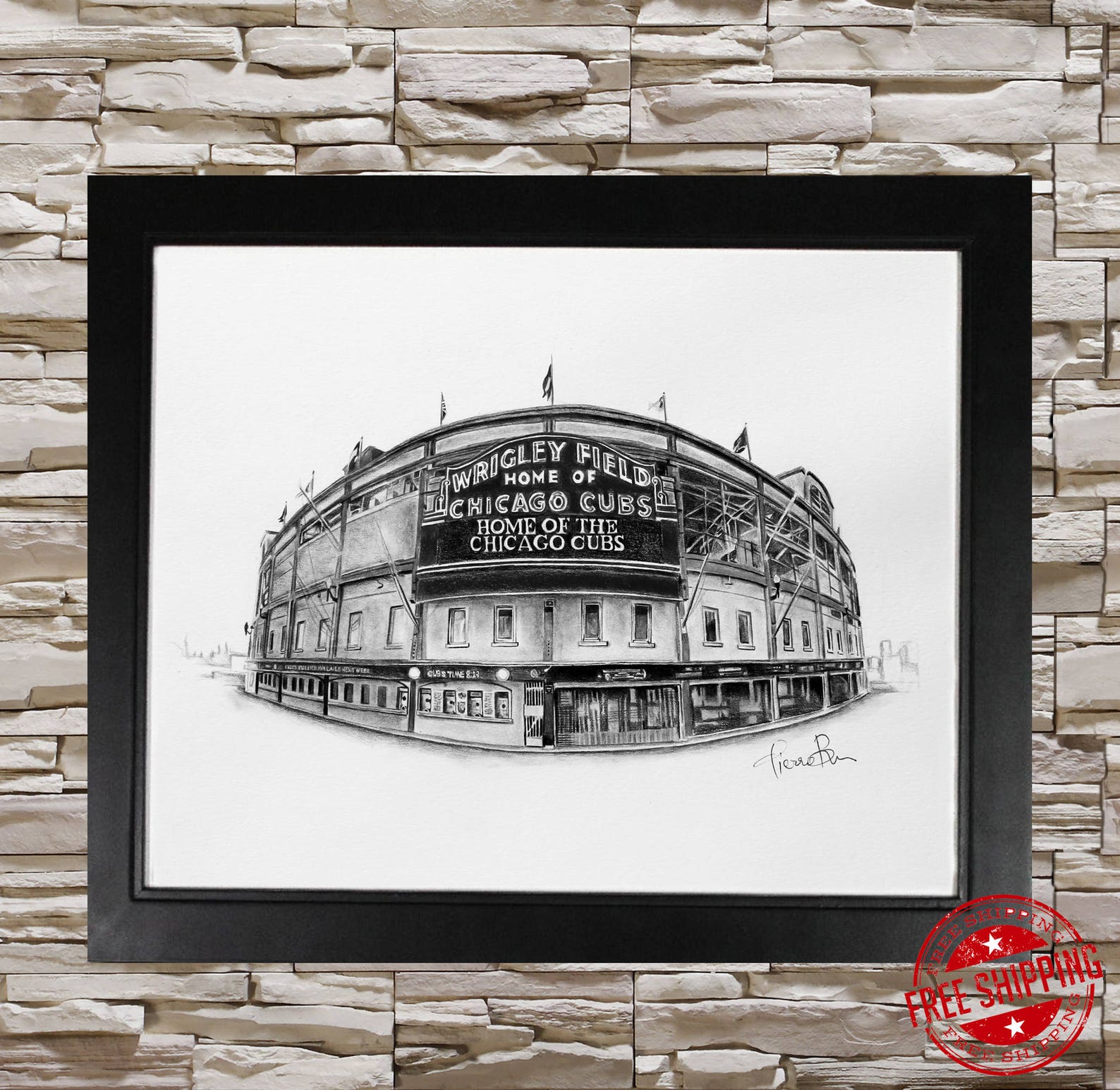 Chicago Cubs Poster Wrigley Field Poster Cubs Gift Chicago - Etsy