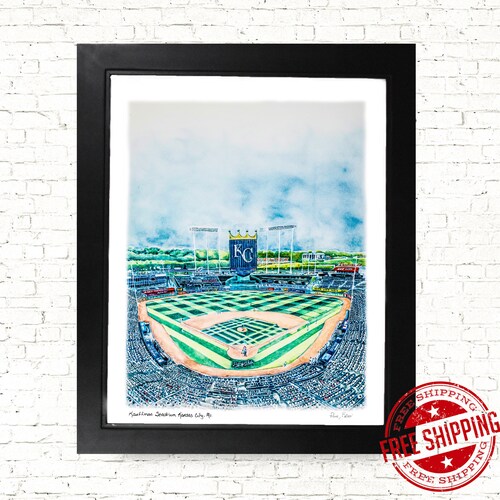 Minimalist Kauffman Stadium Ballpark Art Print Kansas City - Etsy