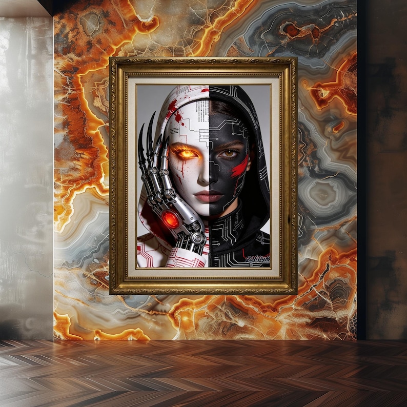 Digital Download Cyborg Print | Cyberpunk Printable Wall Art ...
