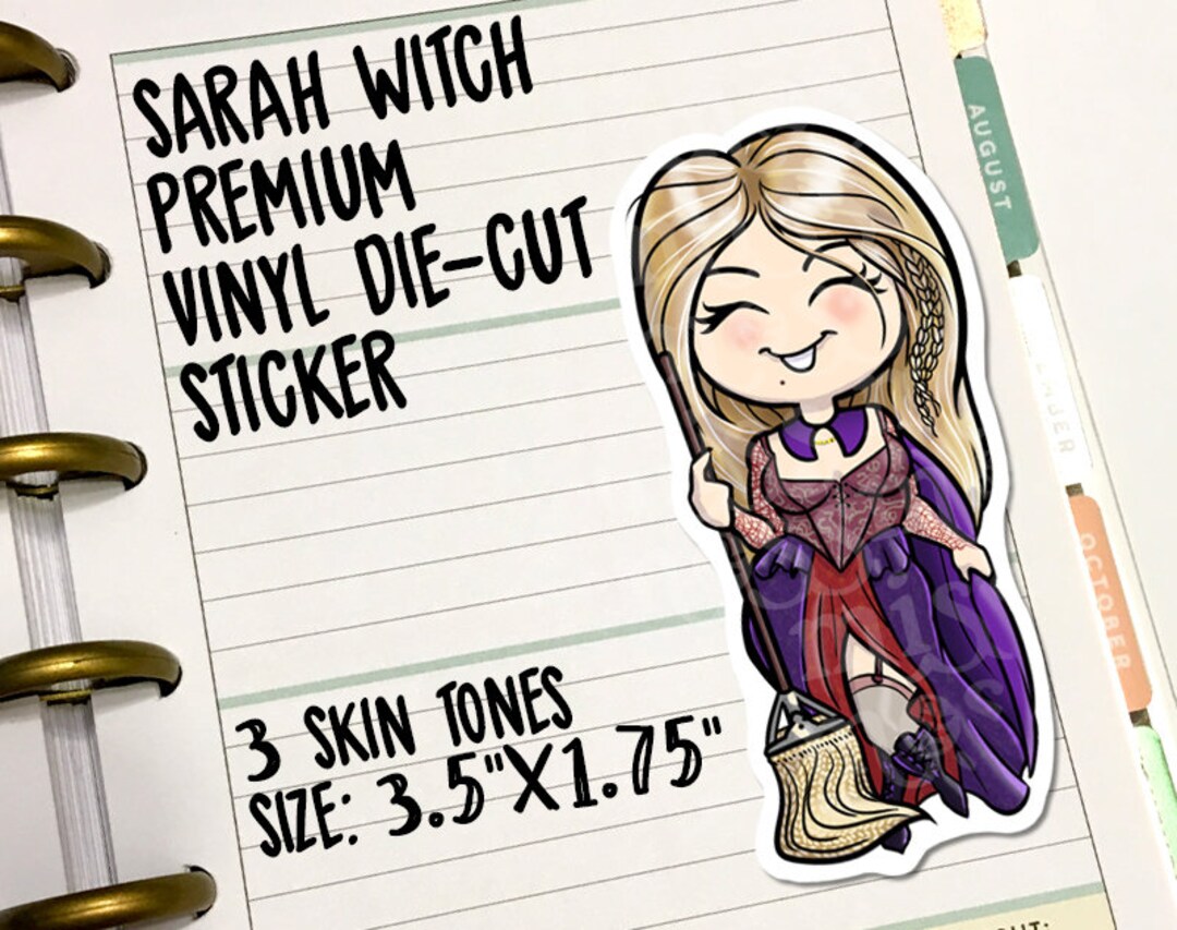 Sarah Halloween Witch Vinyl Die Cut Waterproof Sticker - Etsy