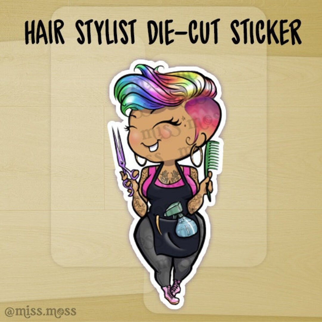 Hair Stylist Salon Girl Barber Waterproof Vinyl Sticker Decal - Miss ...
