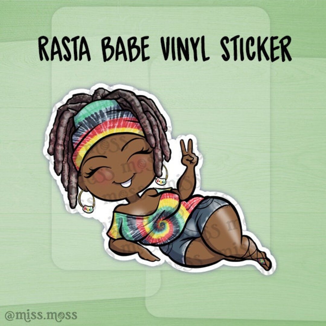 Rasta Babe Large Waterproof Vinyl Die Cut Sticker - Etsy