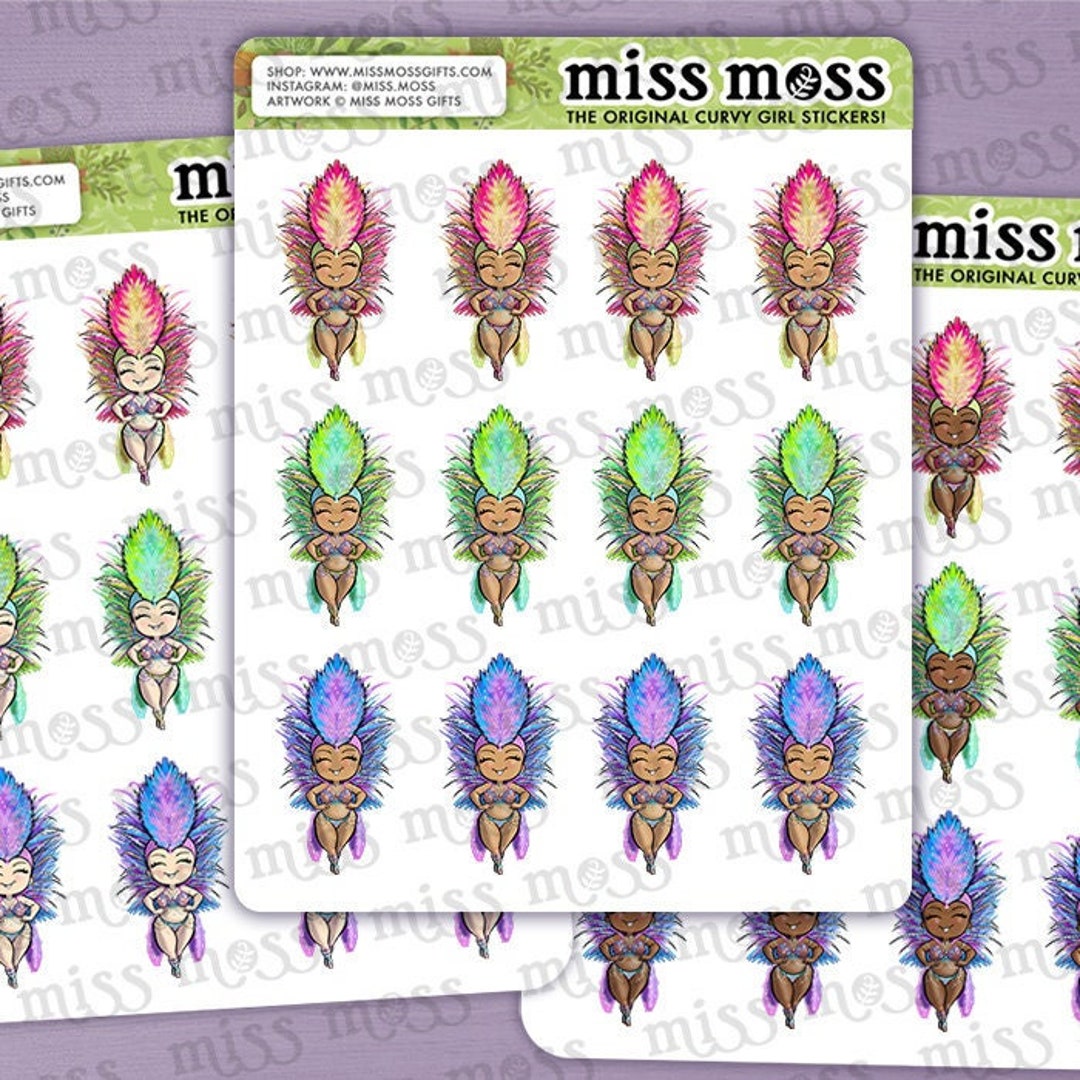 Mini Showgirl Vegas Carnival Stickers - Assortment Curvy Girl Pinups ...