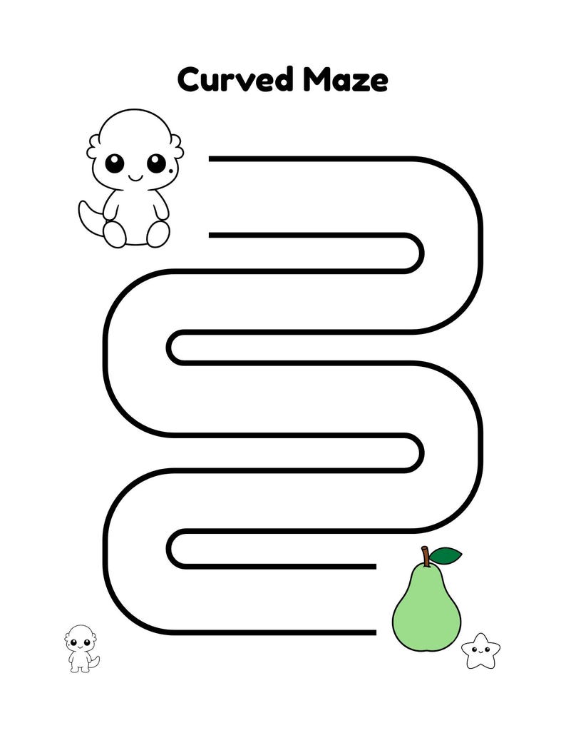 Baby Dino Paths and Mazes Worksheets for Toddlers (ages 3-5) (PDF ...