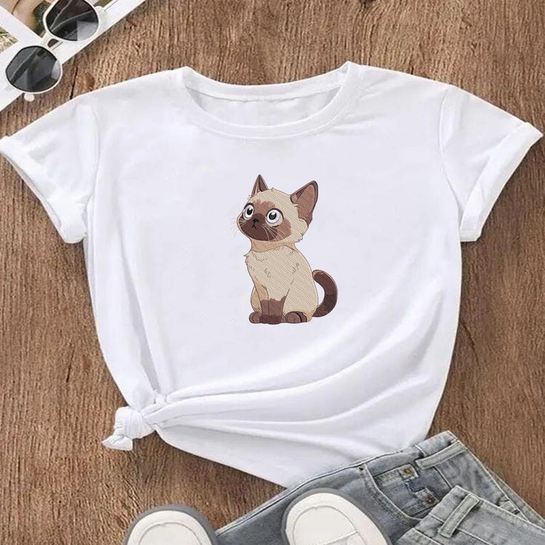Siamese Cat Machine Embroidery Design, Kitten Stitch File, Pet Lover ...