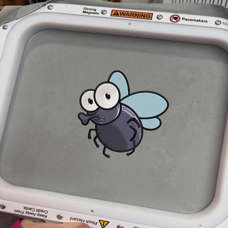 Funny Housefly Embroidery Design, Cartoon Bug Big Eyes Apparel (digital ...